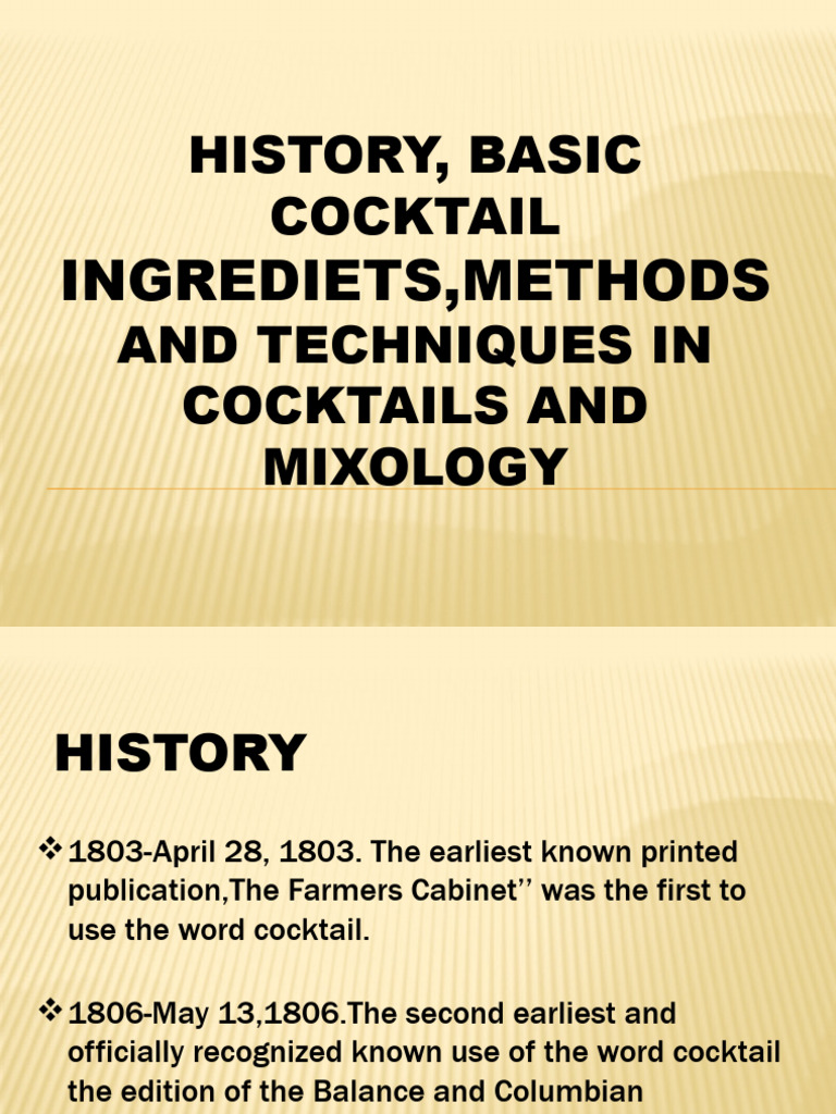 History of Bartending | PDF | Cocktails | Bartender