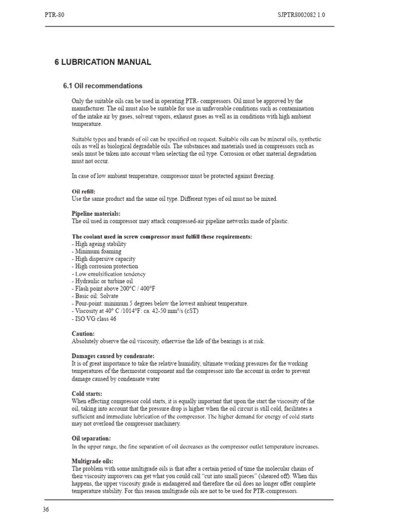 PTR Manual | PDF | Motor Oil | Viscosity