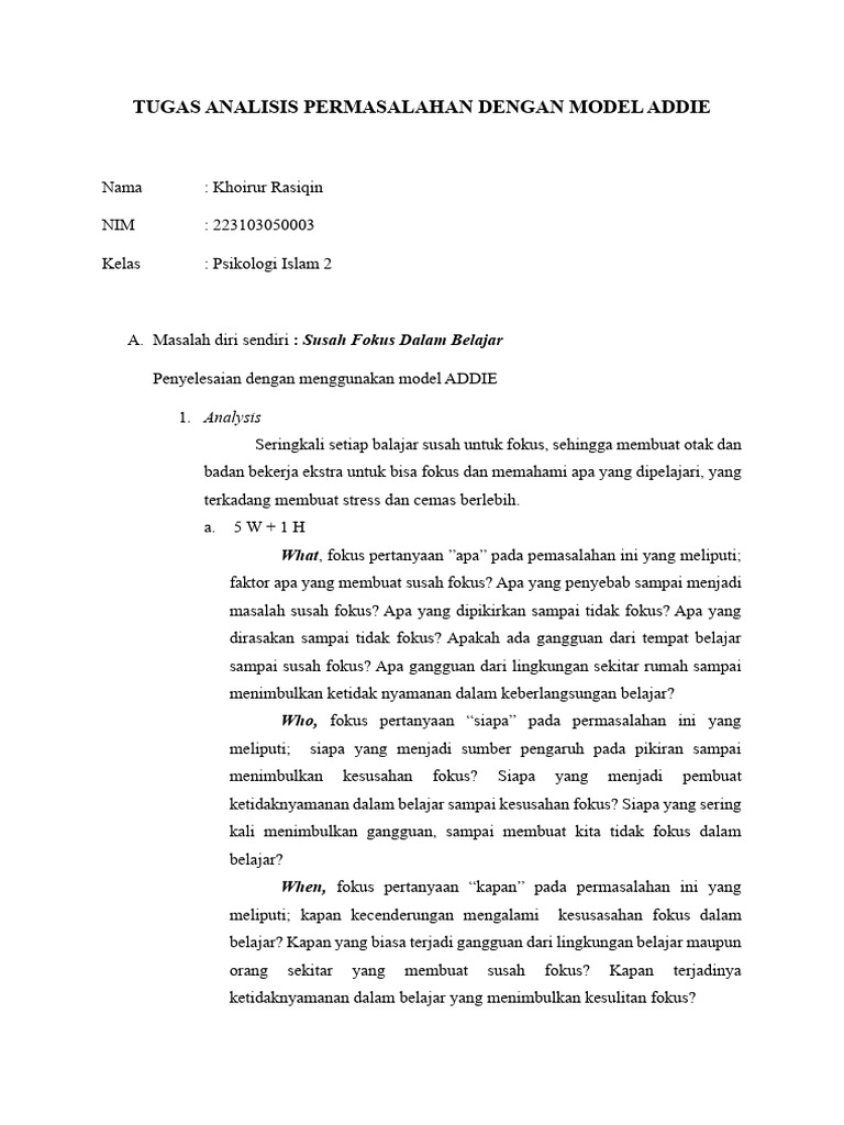 Analisis Metode Addie | PDF