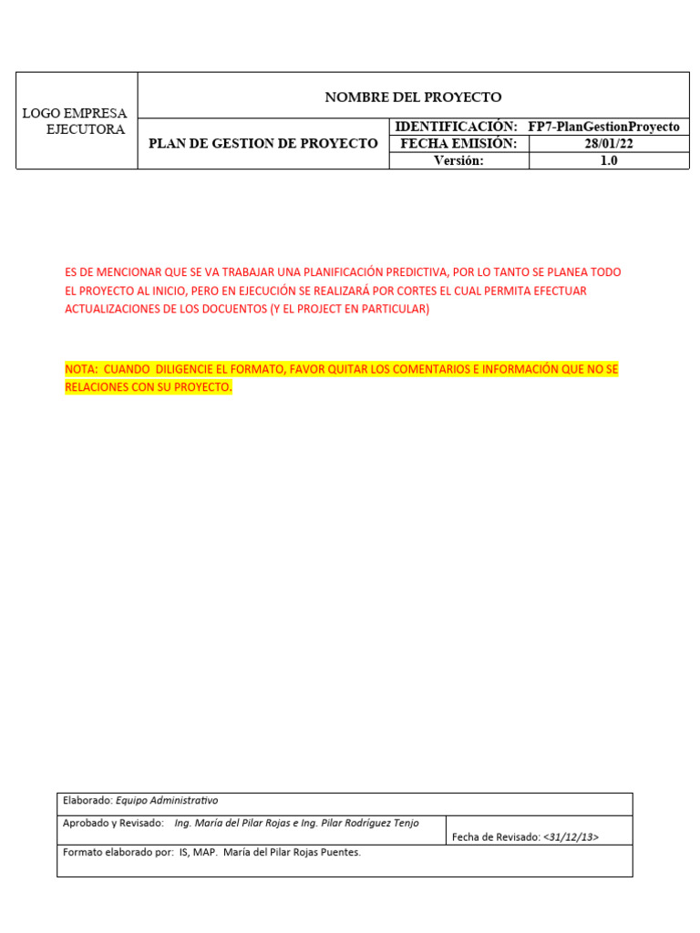 Plan de Gestión de Proyecto FP7 | PDF | Usuario (informática) | Software