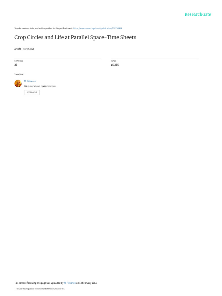 Crop Circles and Life at Parallel Space-Time Sheet | PDF | Superconductivity | Spin (Physics)