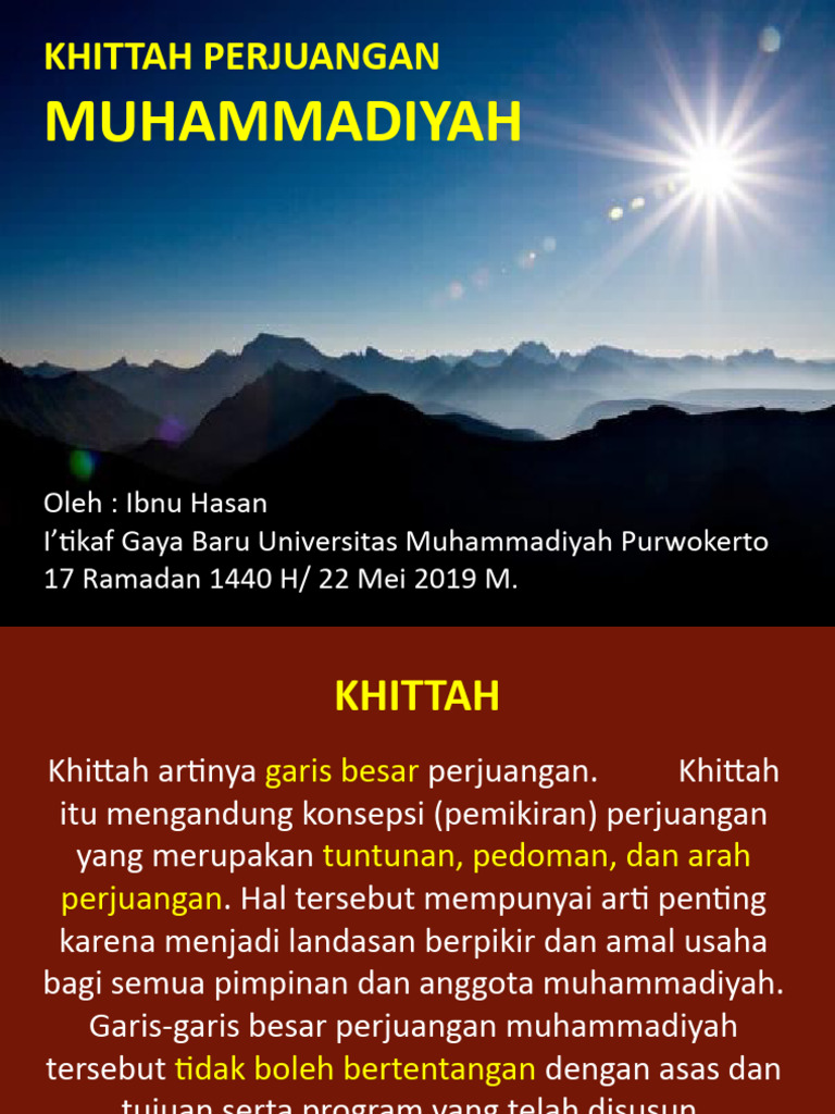 Khittah Perjuangan Muhammadiyah - Magister Ump | PDF