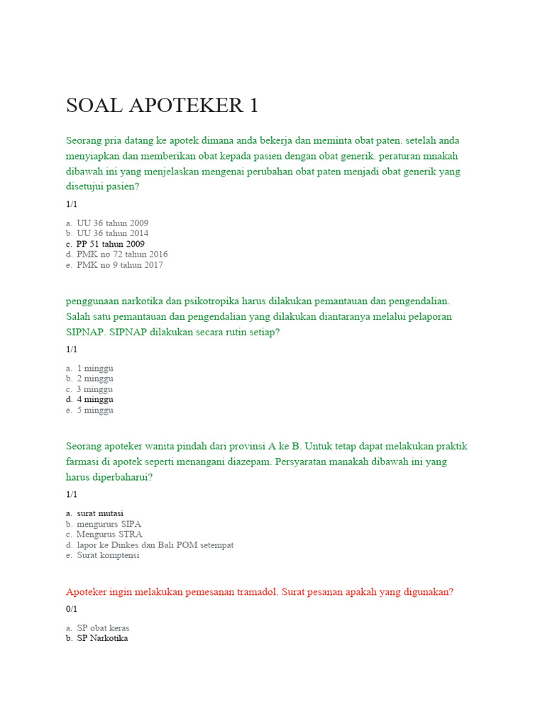 Soal Apoteker | PDF