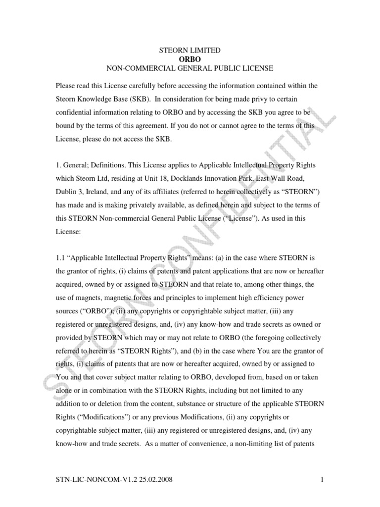 Non Commercial Licence | PDF | License | Arbitration