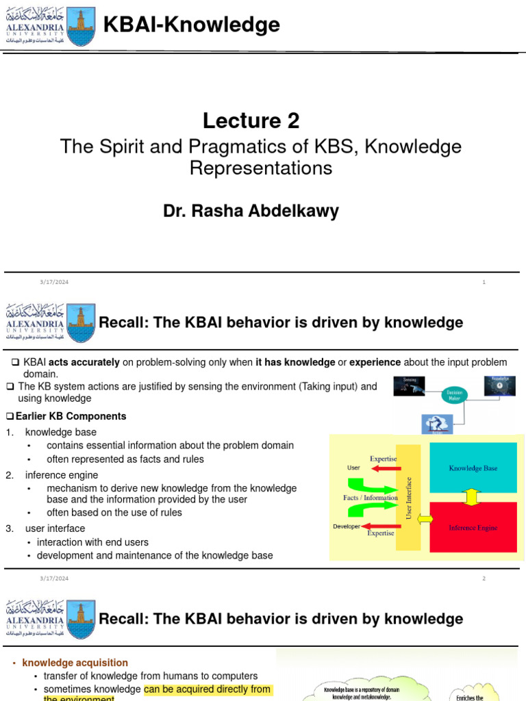 KBAI Lec2-Knowledge Represenation | PDF | Knowledge Representation And Reasoning | Knowledge