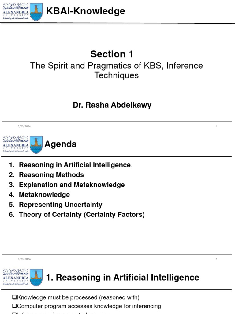Sec1-Knowledge Base Problemsloving' | PDF | Inference | Reason