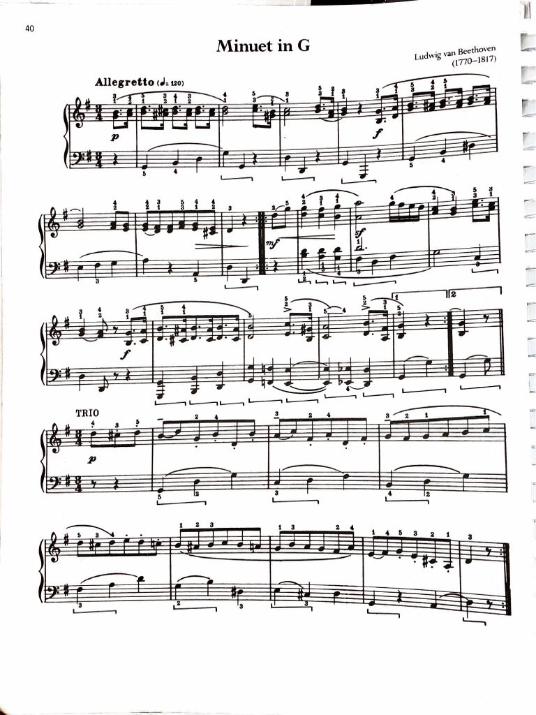 Minuet in G | PDF