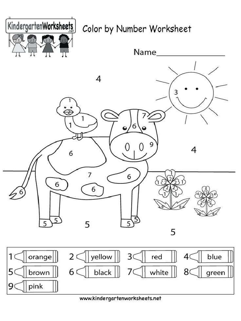Color By Number Worksheet | PDF