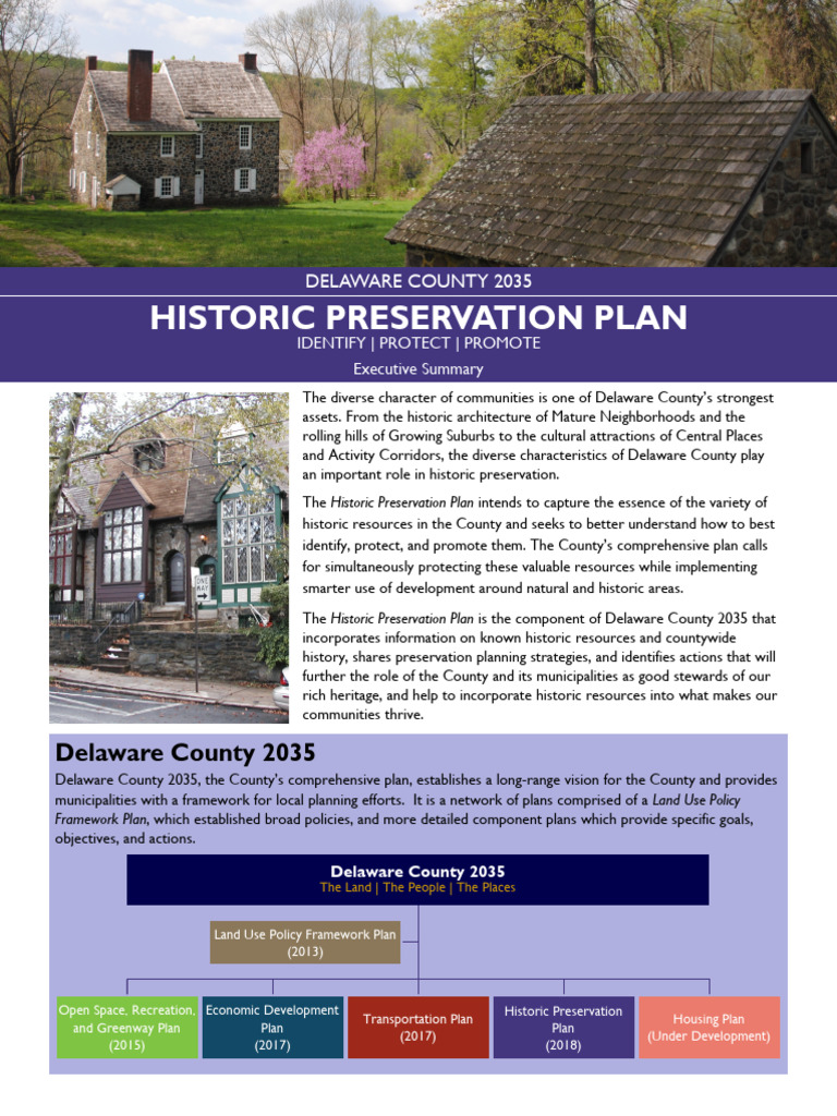 Delaware County Historic Preservation Plan | PDF | Historic Preservation