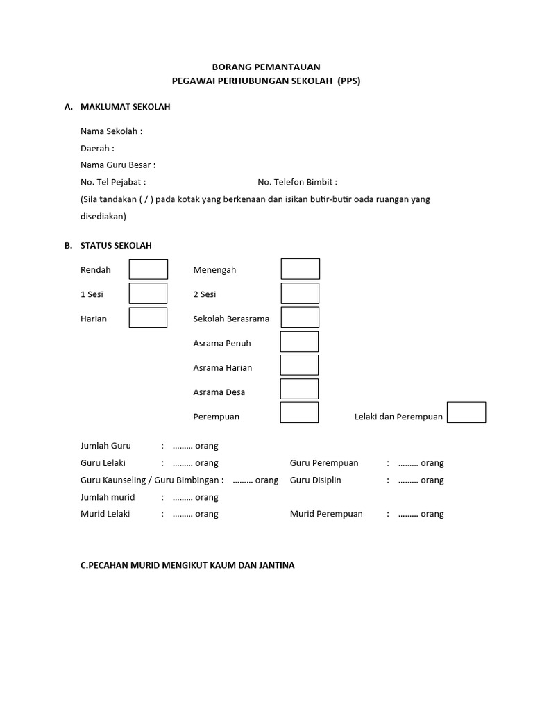 Borang Pemantauan PPS 2024 | PDF