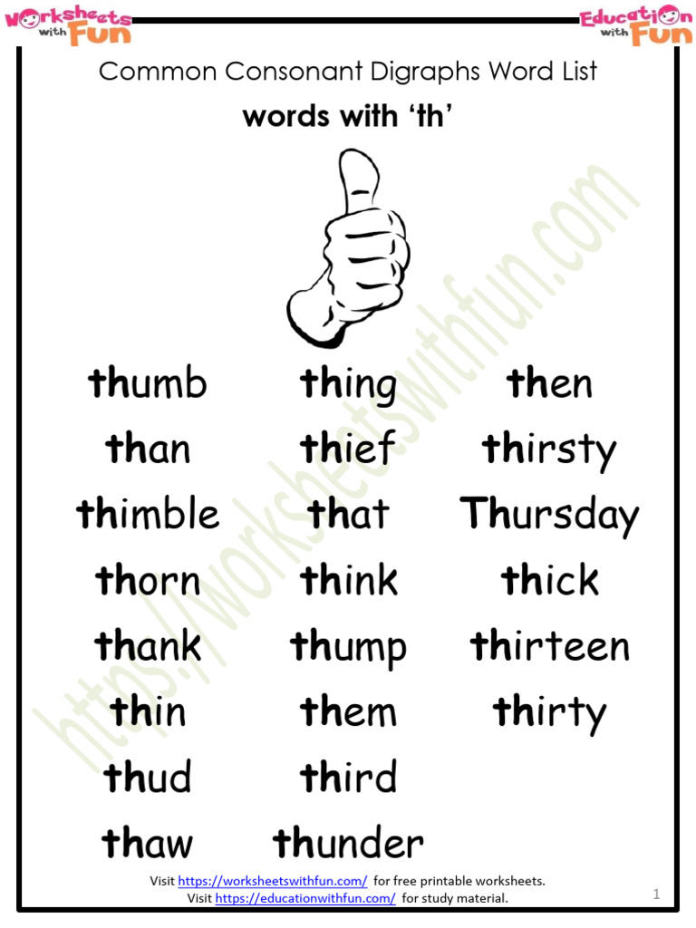 Phonics Diagraph List 4 | PDF