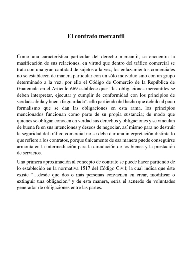 El Contrato Mercantil | PDF | Justicia | Crimen y violencia