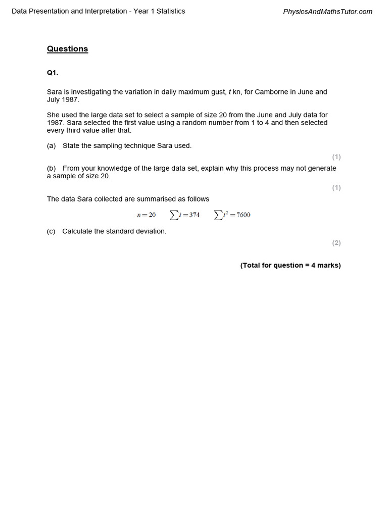 Data Presentation and Interpretation | PDF | Outlier | Statistics
