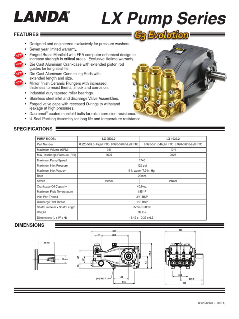 A - SPEC SHEET LANDA LX.2 PUMPS 7qig41 | PDF | Pump | Valve