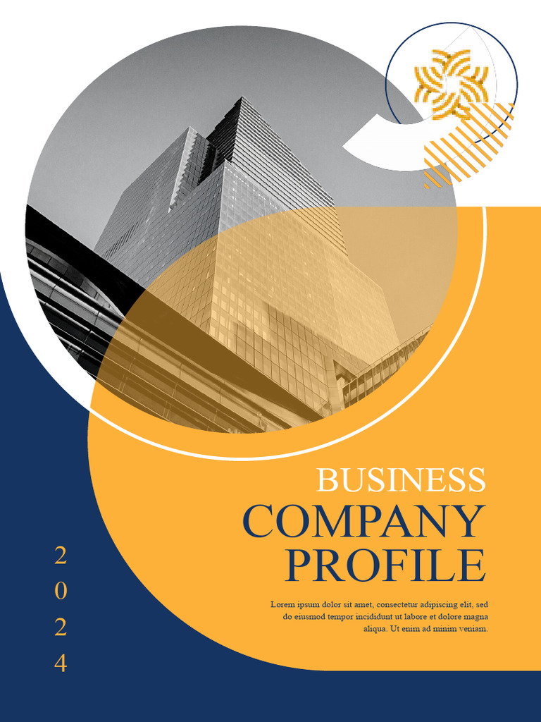 Navy Yellow Modern Elegant Company Profile Booklet | PDF