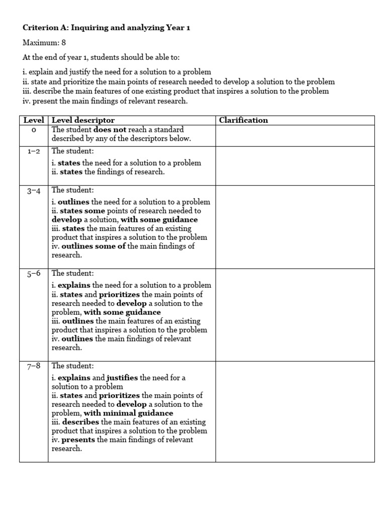 Design Criteria - Task Specific Clarification | PDF | Specification ...