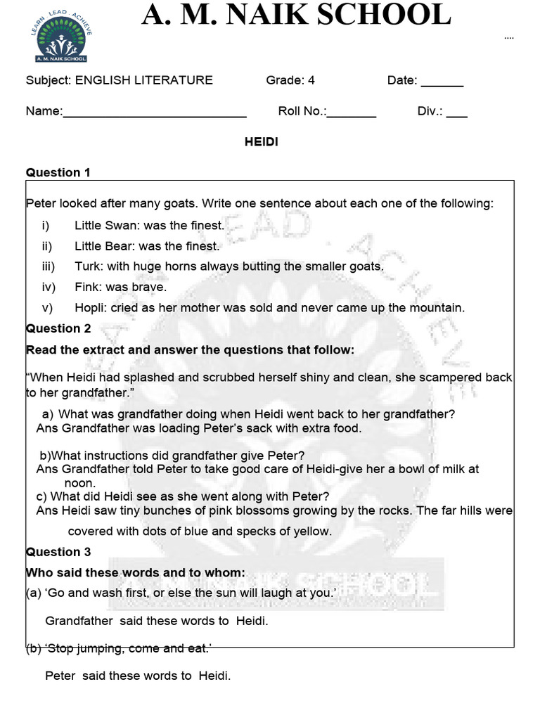 HEIDI_WORKSHEET_ANSWER_KEY | PDF