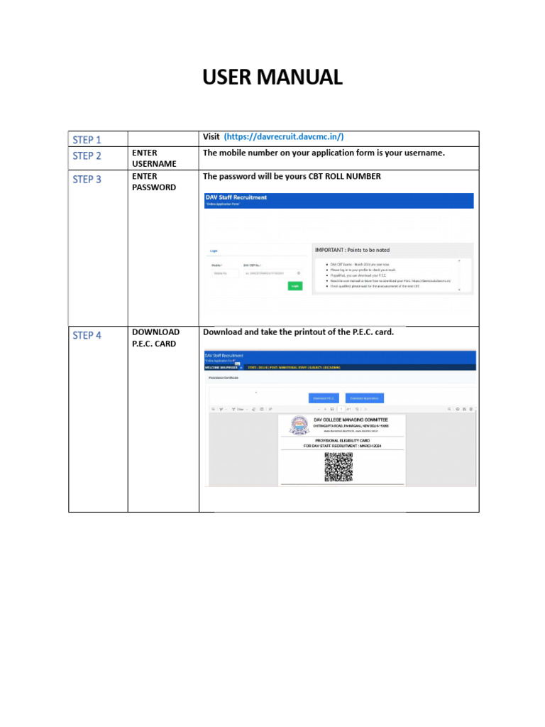 User Manual PEC | PDF
