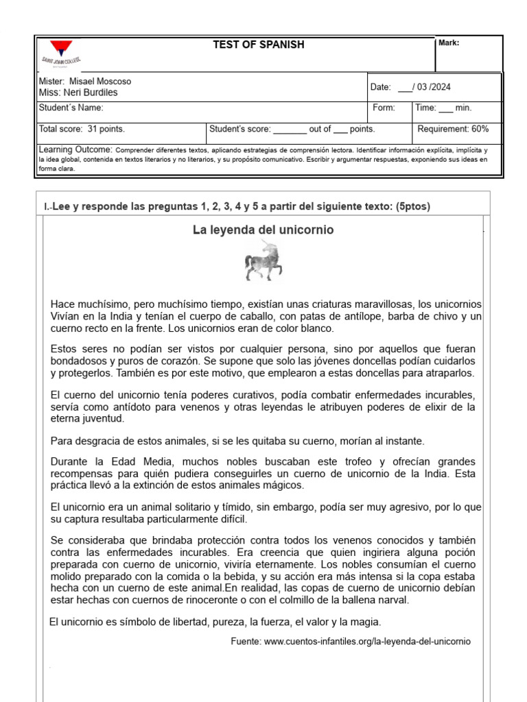 Evaluación Global Lenguaje 4° | Descargar gratis PDF | Unicornio | Petróleo Evaluación Global Lenguaje 4° | Descargar gratis PDF | Unicornio | Petróleo