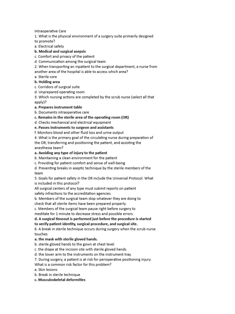 QUIZ #2 INTRA POST OP | PDF | Surgery | Anesthesia