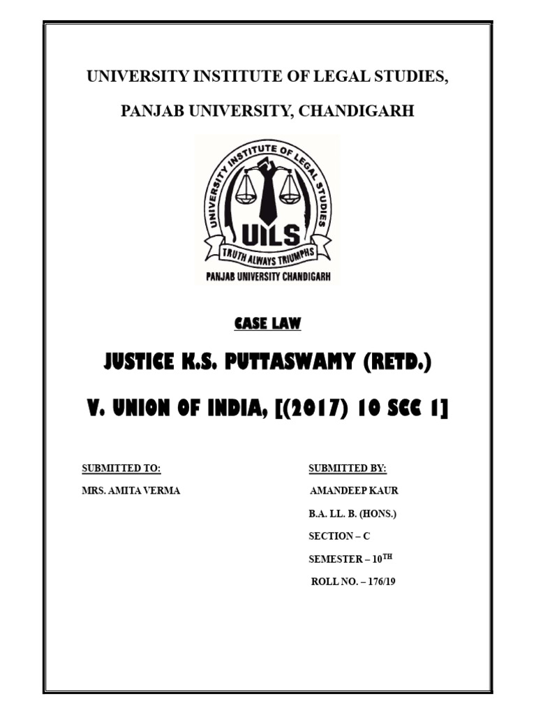 ITL Project | PDF | Right To Privacy | Justice