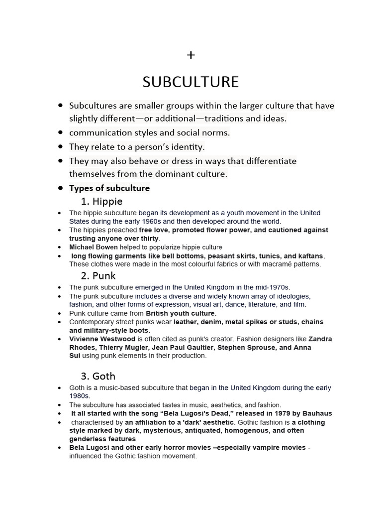 SUBCULTURE | PDF | Fashion | Style