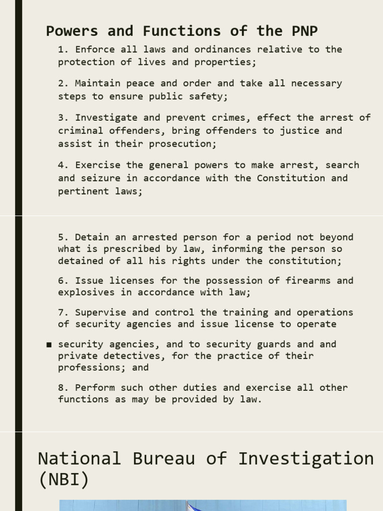 Powers and Functions of The PNP | PDF | Crimes | Crime & Violence