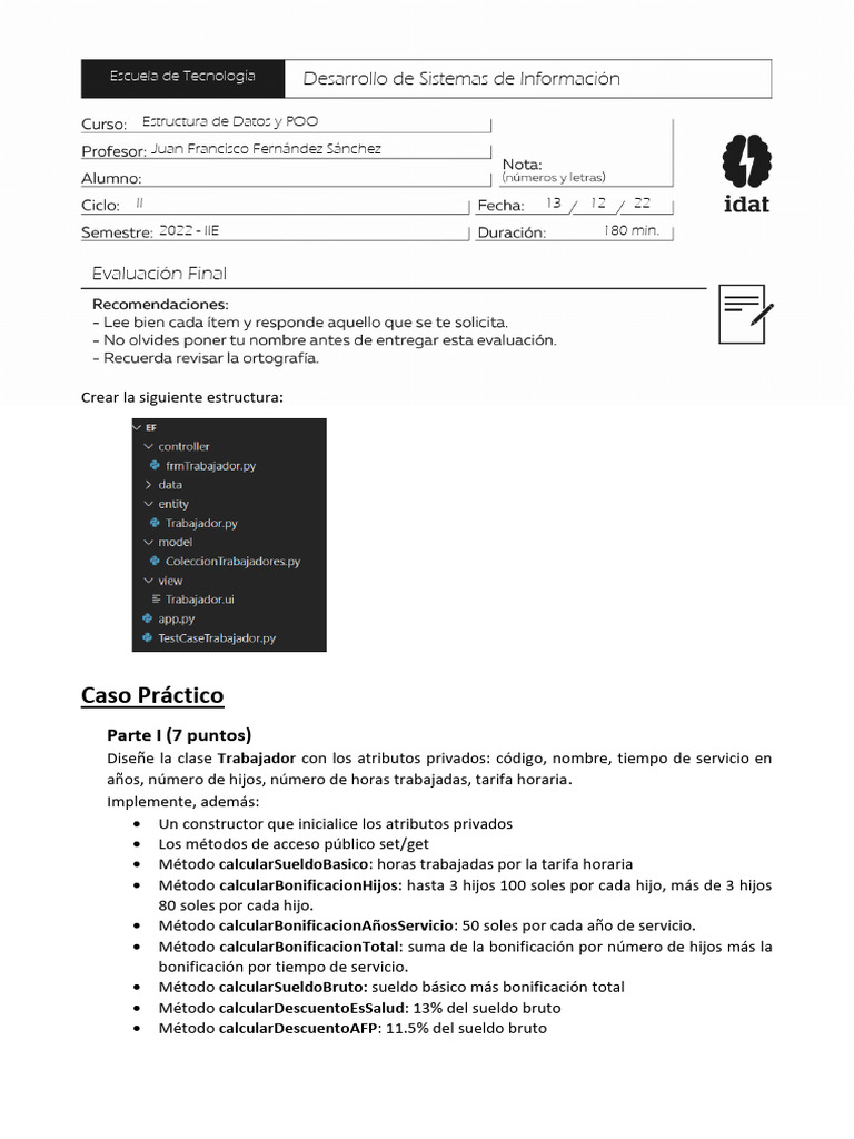 ED&POO EvaluacionFinal | PDF | Objeto (informática) | Programación ...