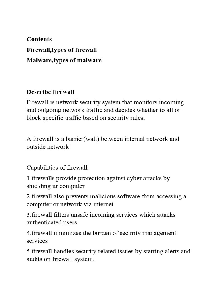 FIREWALL | Download Free PDF | Firewall (Computing) | Malware