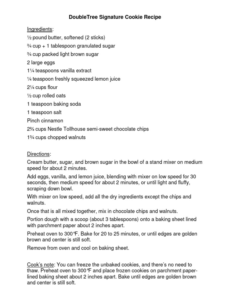 DoubleTree-Signature-Cookie-Recipe | PDF