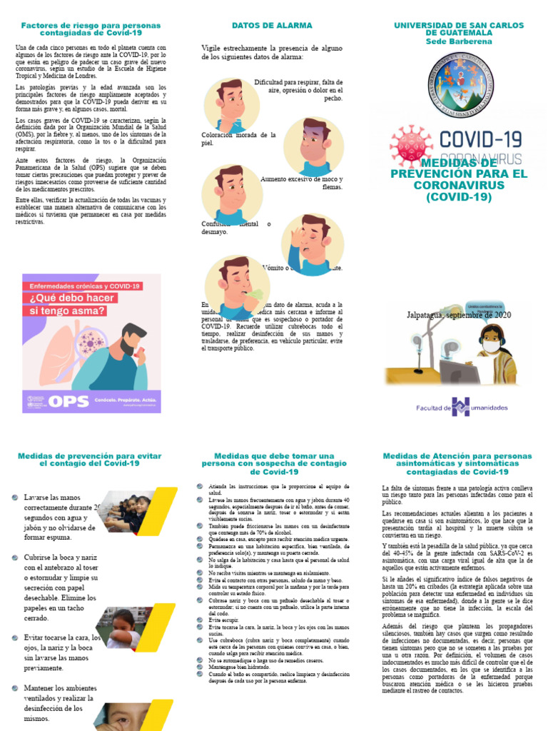 Trifoliar Medidas de Prevencion Covid 19 | PDF | Lavado de manos | Enfermedades y trastornos