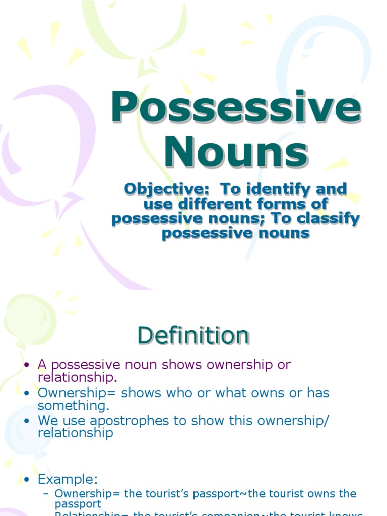 Possessive Nouns | PDF | Noun | Grammatical Number