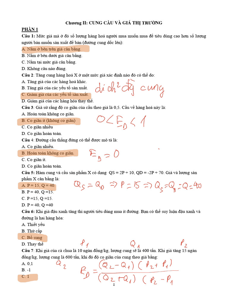 BAI TẬP KTVM- Chương II-CUNG CẦU - 211214 - 095341 | PDF