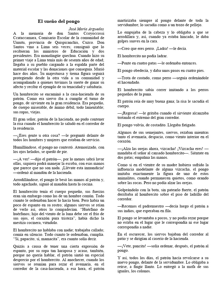 El Sueño Del Pongo | PDF