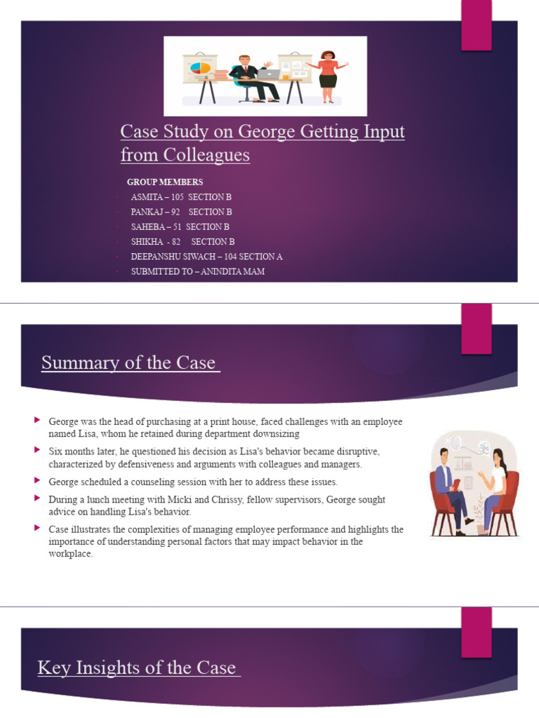 Case Study On George Getting Input From Colleagues | PDF | Layoff | Organizational Behavior