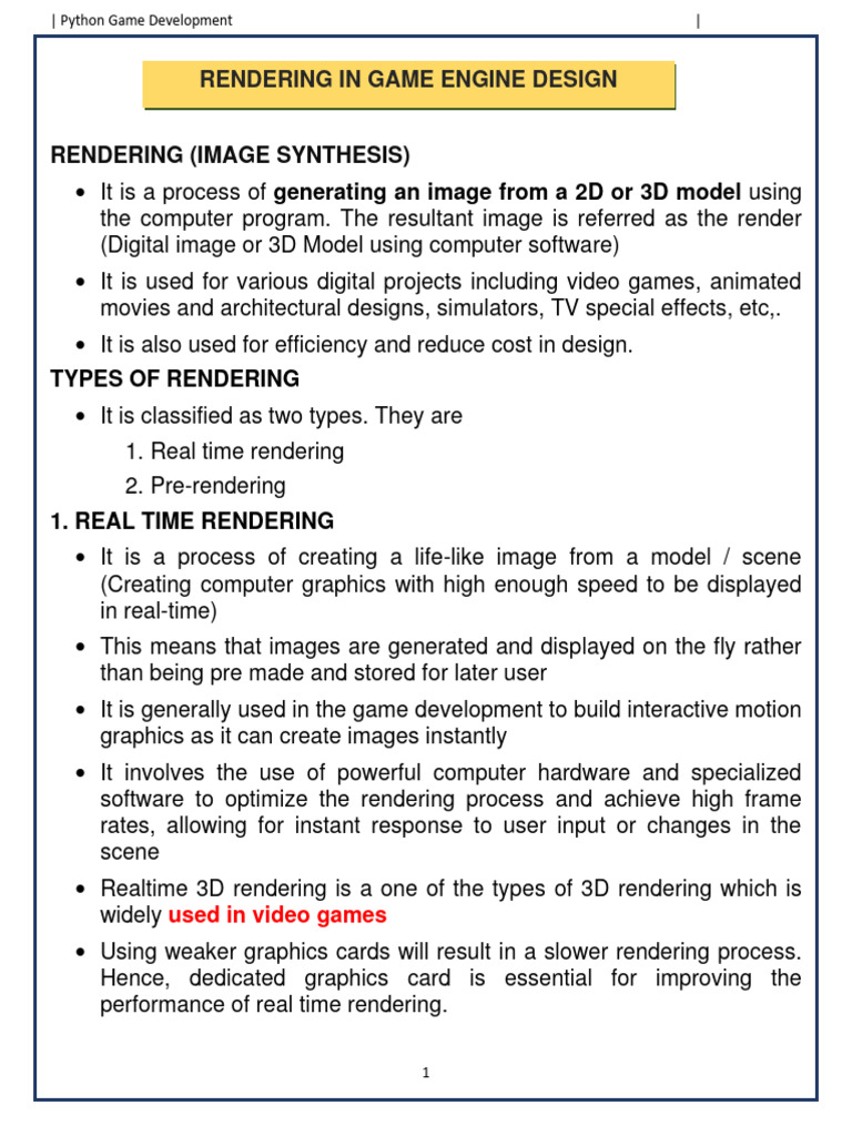 Rendering Sn U1 Pdf Rendering Computer Graphics 3 D Computer
