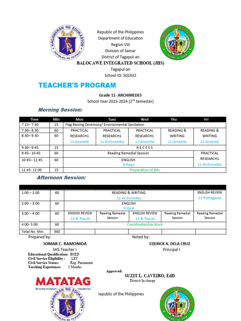 SHS TEACHERS' PROGRAM | PDF | Science