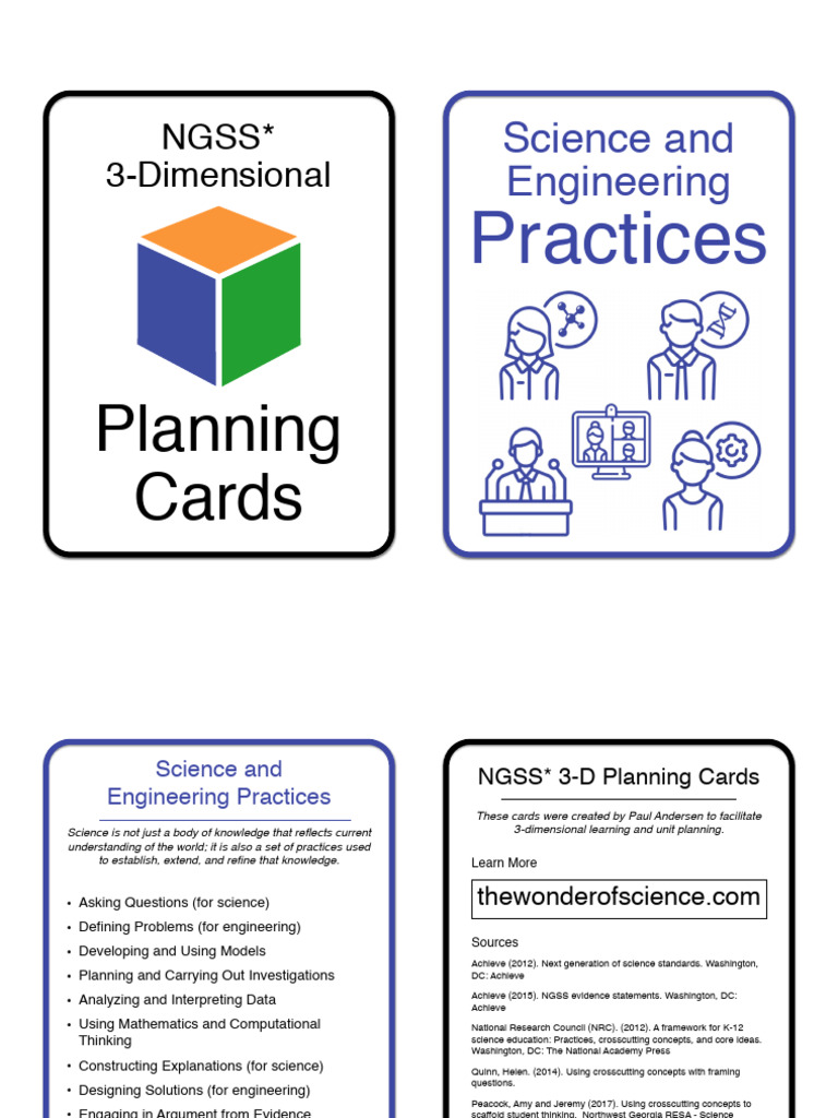 NGSS Planning Cards (BIG) | PDF | Conceptual Model | Causality