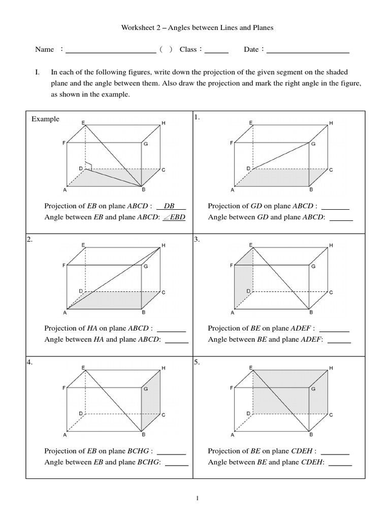 Angle Between A Line and A Plane | PDF | Rectangle | Euclidean Geometry