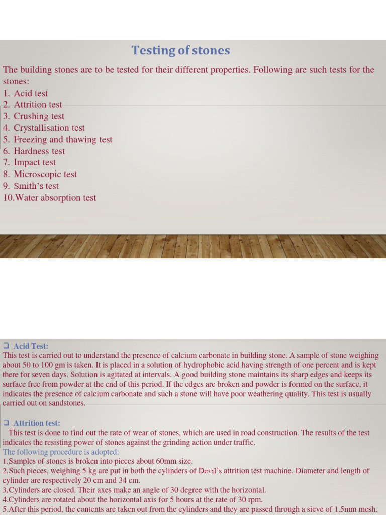 Testing of Stones | PDF | Water | Rock (Geology)