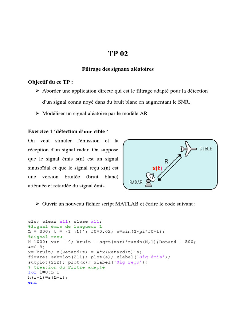 Filtrage des signaux aléatoires | PDF | Filtre (électronique ...