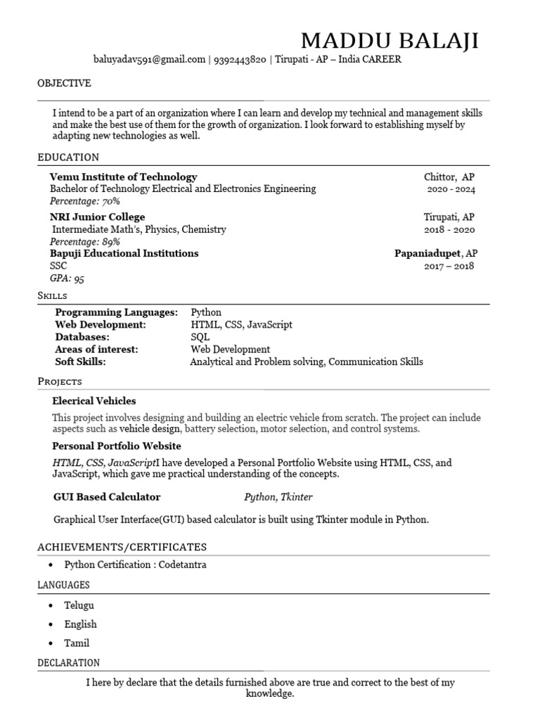 Balaji Accenture Resume | PDF