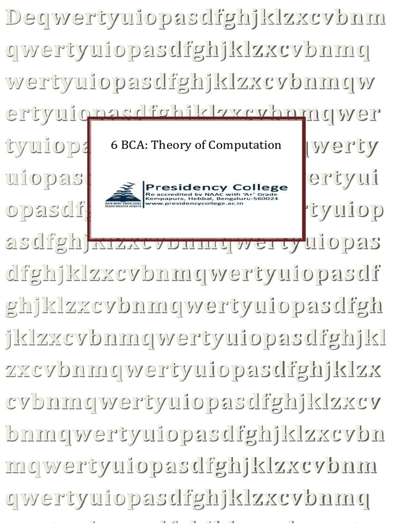 TOC Notes | PDF | Theory Of Computation | Computer Science