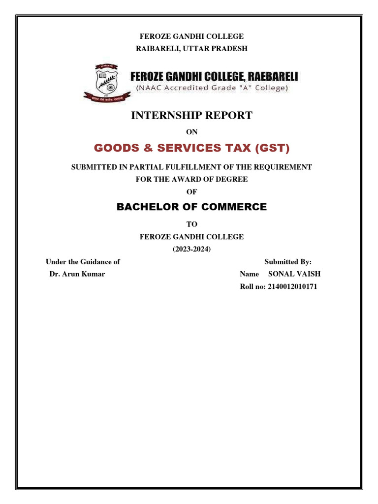 GST Report | Download Free PDF | Taxes | Value Added Tax