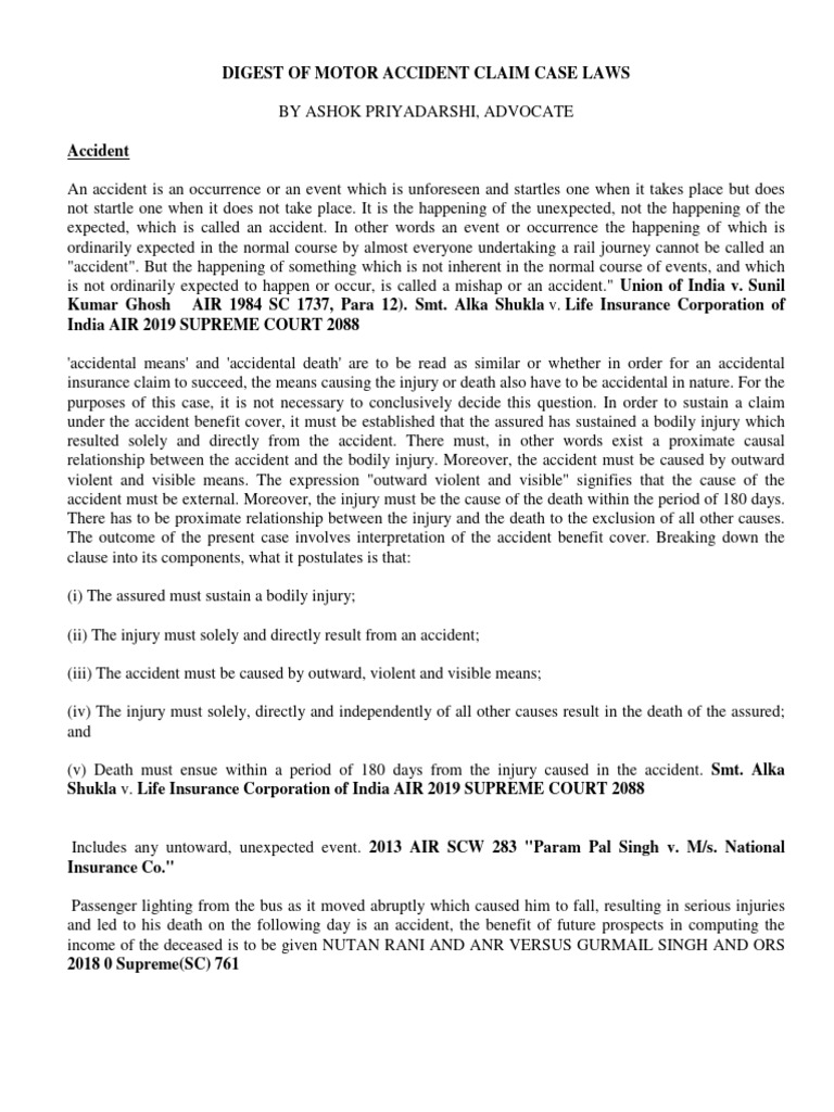 Motor - Claim Cases Digest | PDF | Judgment (Law) | Damages