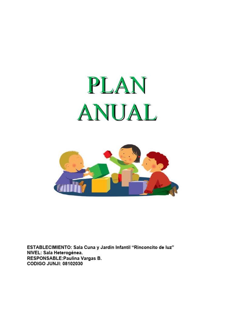 Plan Anual Sala Cuna Heterogéneo | Descargar gratis PDF | Educación de ...