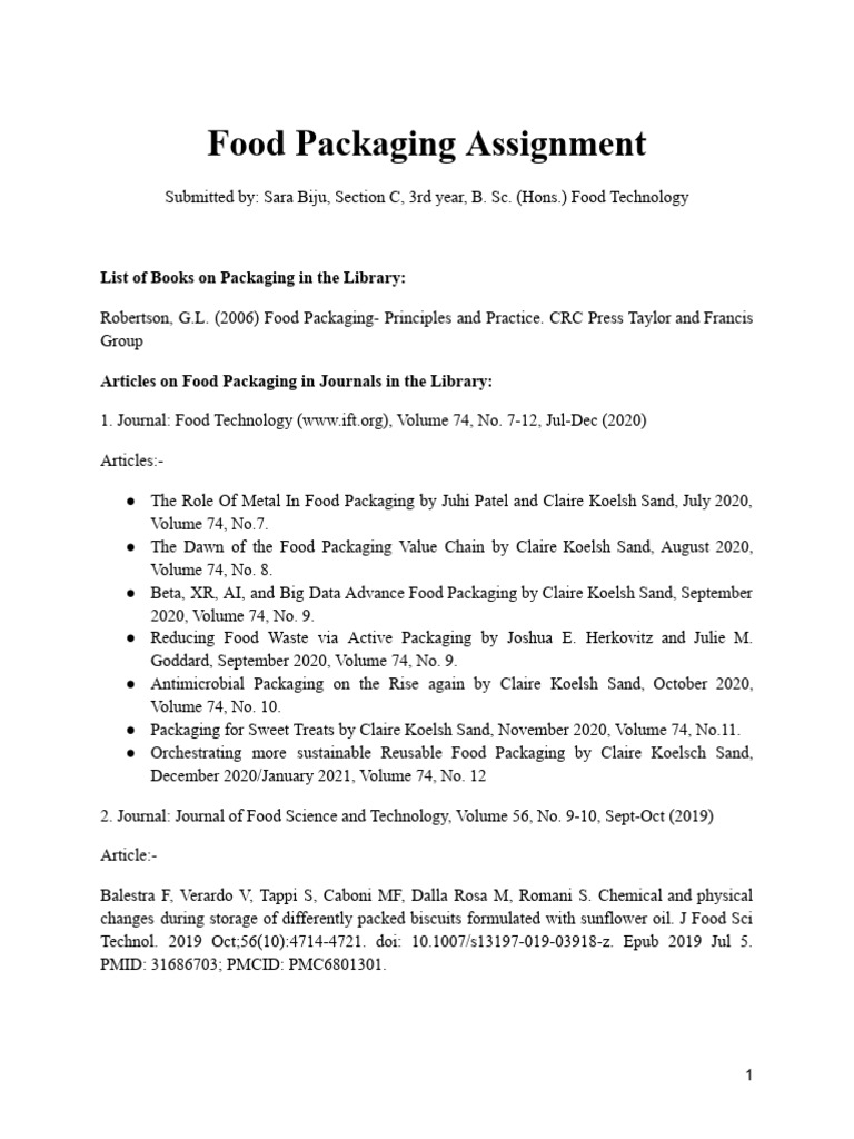 Sara Biju - Sec-C - FP Assignment-2 | PDF | Fruit Preserves | Plastic