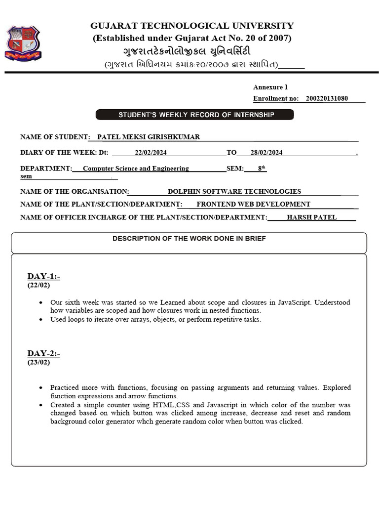 1080 - Meksi - Week 6 | PDF | Java Script | Document Object Model