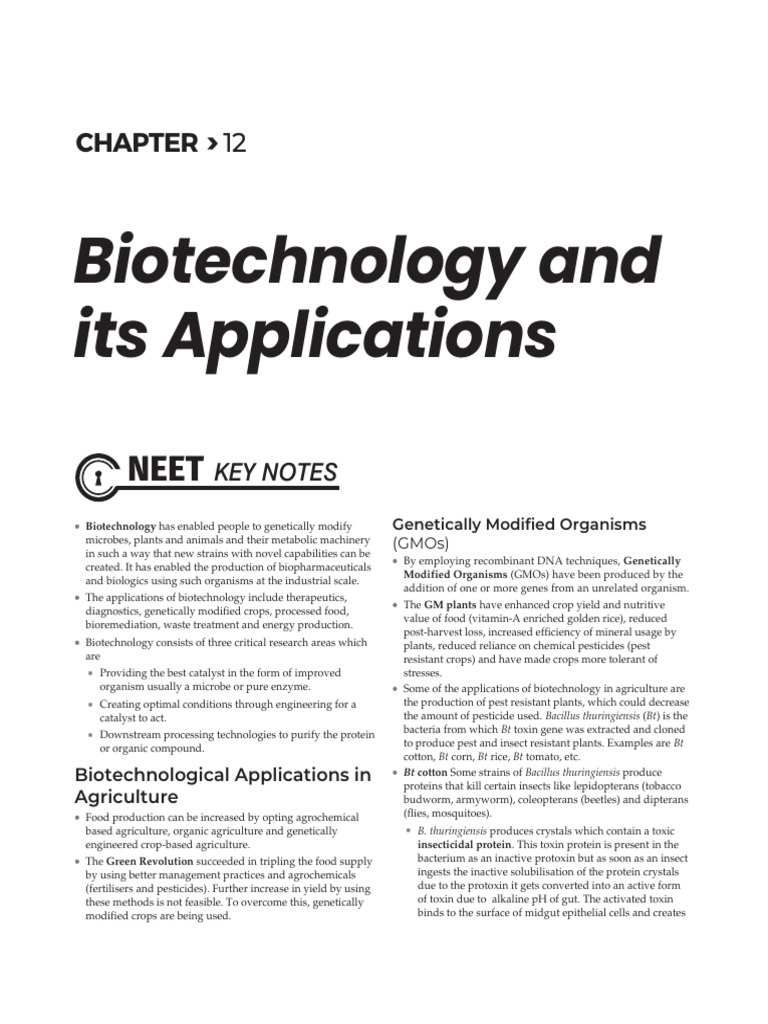 Biotechnology in Agriculture and Medicine | PDF | Genetically Modified ...