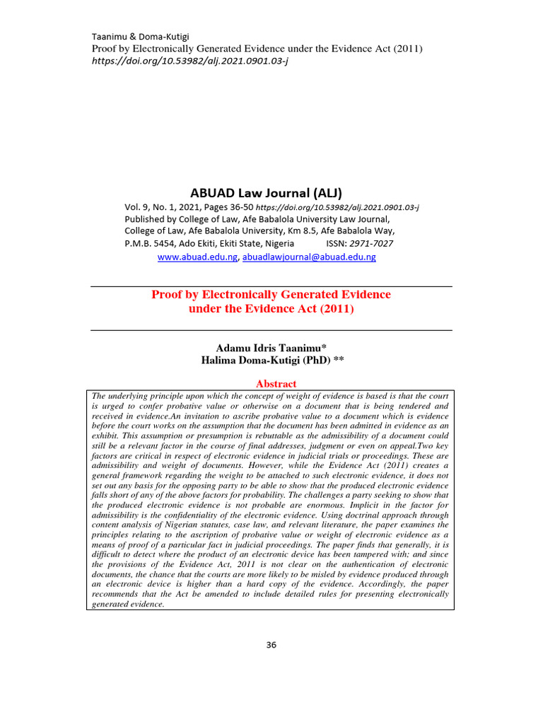 Proof by Electronically Generated Evidence Under T | PDF | Evidence ...